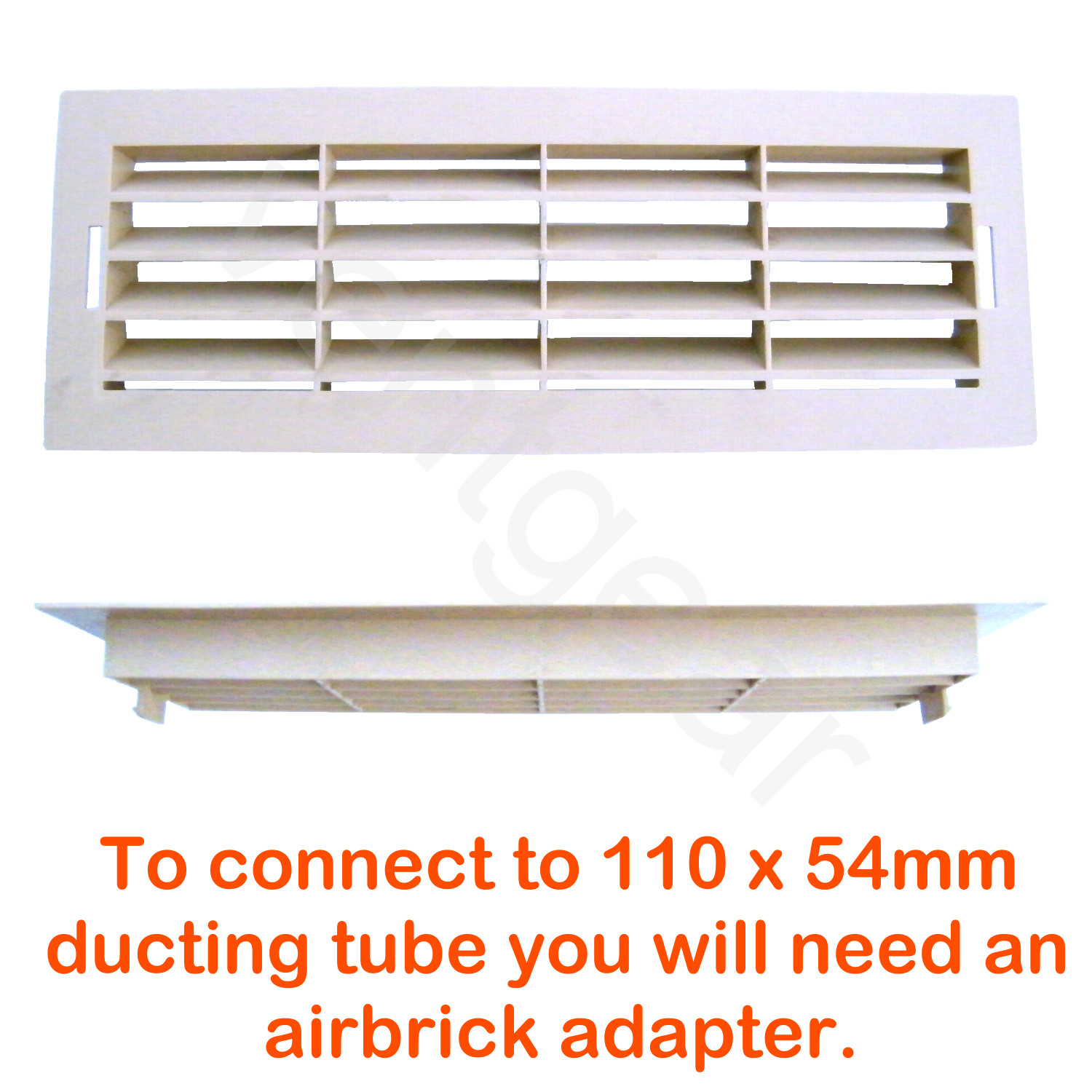 Rectangular 110 x 54mm Plastic Flat Channel Ducting Fittings,Grilles ...