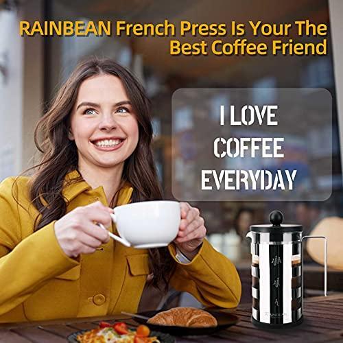French Press Cafetiere 4 Cups, Stainless Steel Body Shell Coffee Maker ...