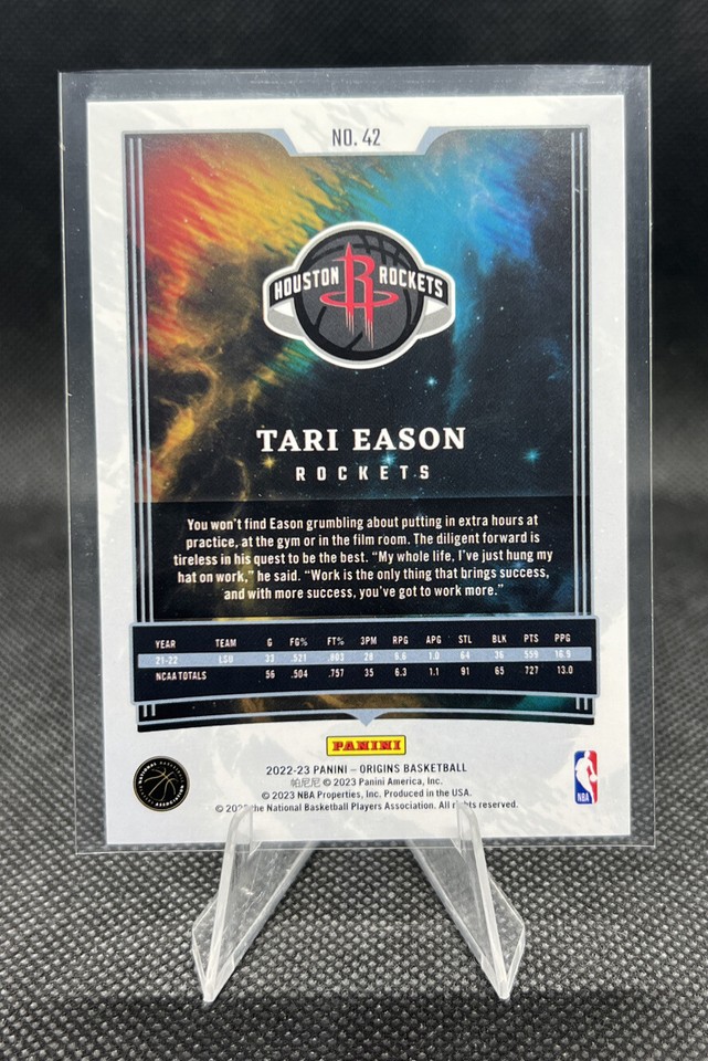 Tari Eason 2022-23 Panini Origins Basketball Rookie Card #42 Houston ...