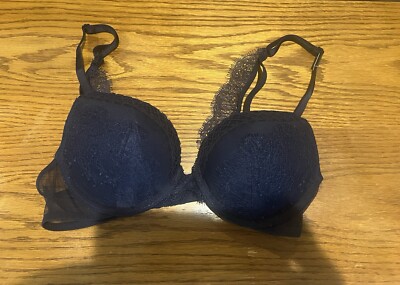 NWT Victoria’s Secret Very Sexy Push-Up Bra 32B Navy Blue Lace Padded ...