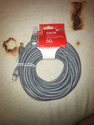 RCA 50 Ft. CAT-6 Gray Network Cable 250MHz TPH633R New | eBay