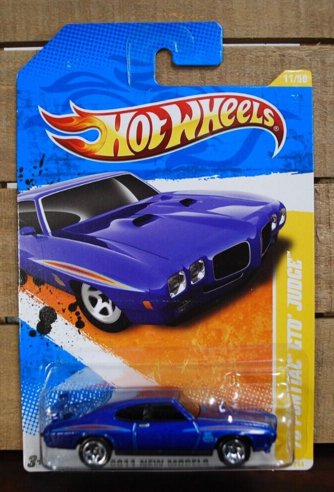 HOT WHEELS 1/64 DIECAST CAR 1970 PONTIAC GTO JUDGE CANDY BLUE ©2010 ...