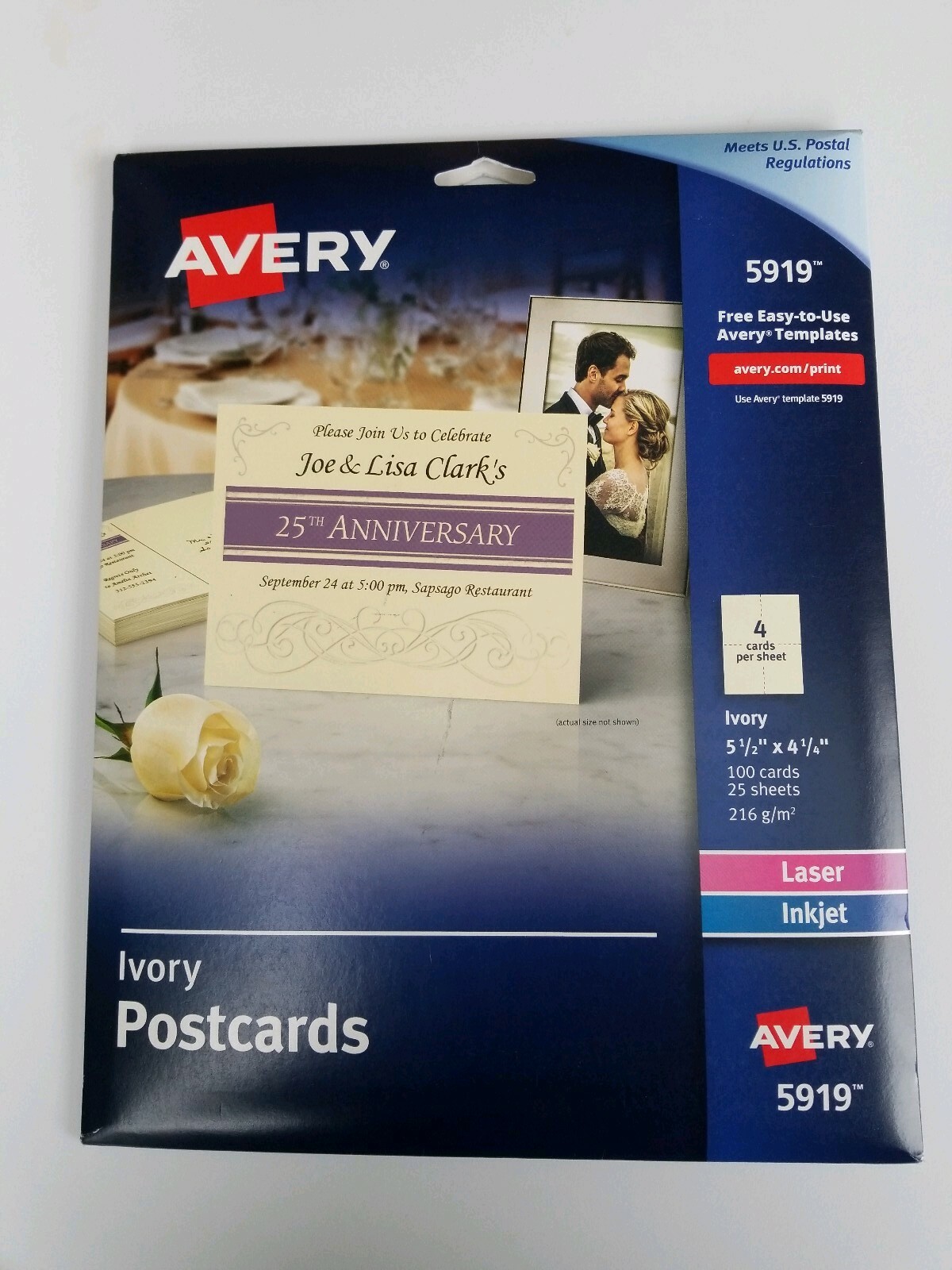 Avery Postcards for Inkjet/Laser Printers, Ivory, 100 Postcards ...