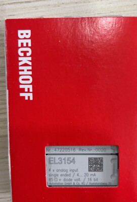 BECKHOFF EL3154 4xanalog input single ended/4-20mA/85OHM/16bit new in ...