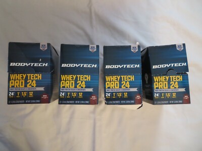 (4) Box Lot Of 12 Count Bodytech Whey Tech Pro 24 Mocha Flavor 13.96 Oz ...