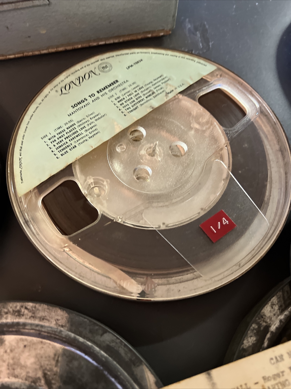 BRUMBERGER gray metal 12 SLOT FILM REEL STORAGE carrying case With 9 ...