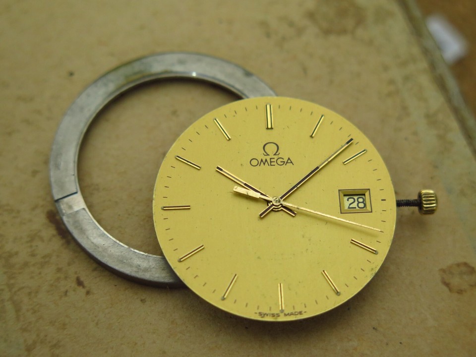 Omega cal. 1530 quartz complete working movement with dial and hands ...