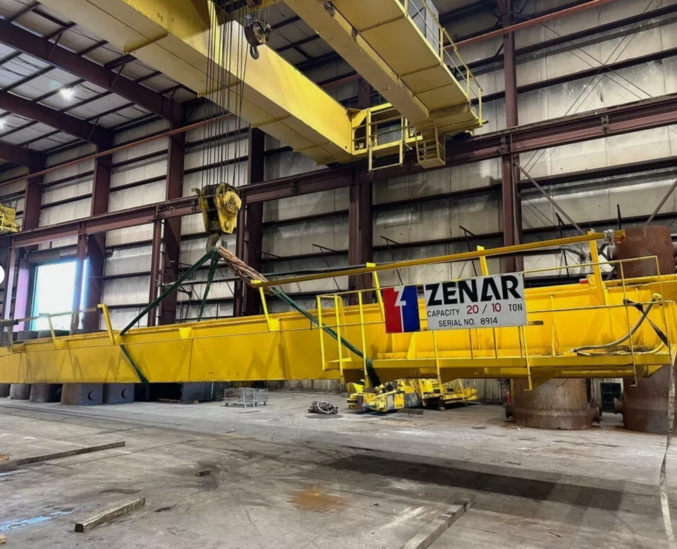 2022 Zenar Overhead Crane, 20/10 Ton Capacity, Class "E" Hot Metal ...