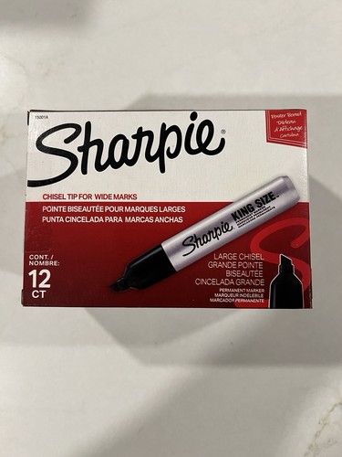 Brand New Sharpie King Size Permanent Markers Large Chisel Tip, Black ...