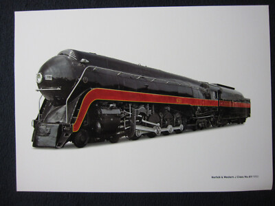 Poster Card for Norfolk & Western J Class No. 611 Train 1950 8X11 ...