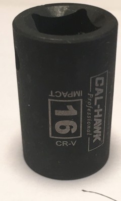 Cal- Hawk Professional Impact Socket 16 mm x 1/2" Dr Free USA Shipping ...