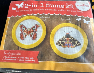 World of Cross Stitching 2 In 1 Frame Cross Stitch Kit Atlas Moth and ...
