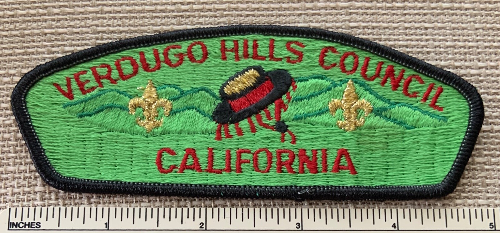 Vintage VERDUGO HILLS COUNCIL Boy Scout Shoulder Strip PATCH BSA CSP ...