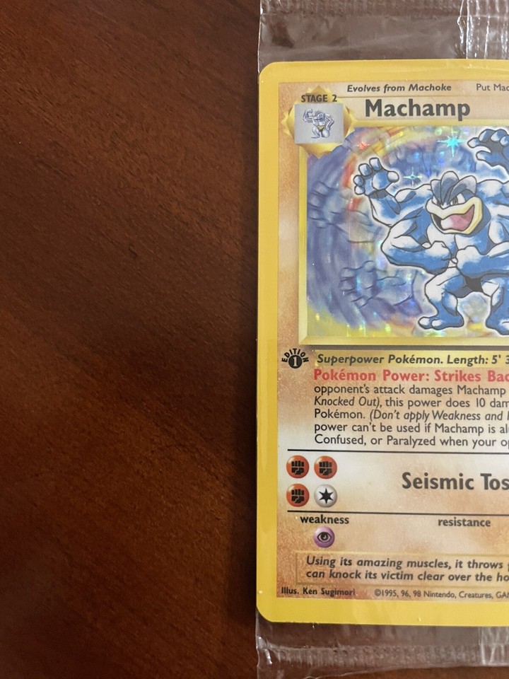 MACHAMP POKEMON Card FACTORY SEALED 1st Edition 1999 Mint Condition ...