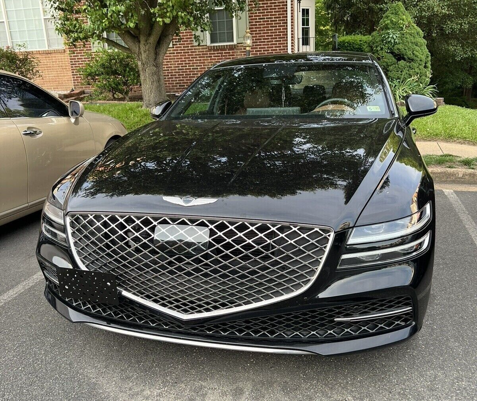 2017-2025 Genesis G80 Front Bumper Tow Hook License Plate Mount Bracket ...