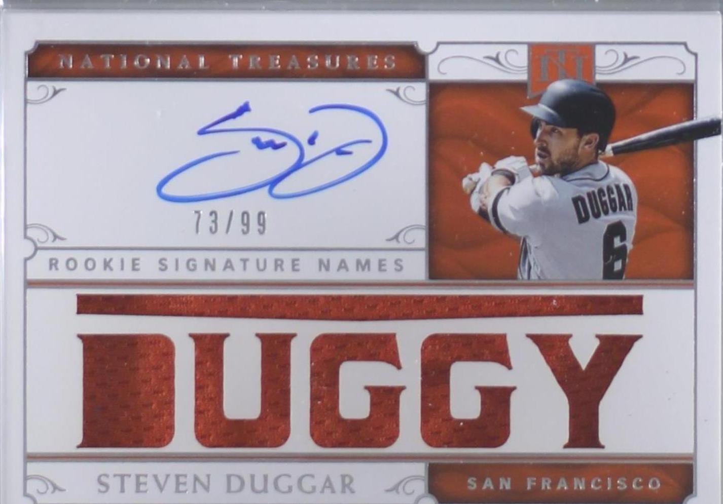 2019 Panini National Treasures - Rookie Signature Names Steven Duggar # ...