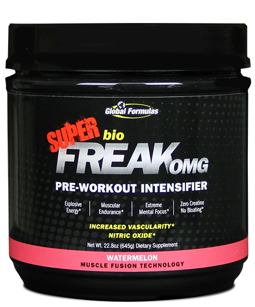 GLOBAL FORMULAS SUPER BIOFREAK OMG Pre-Workout Intensifier Energy Focus ...