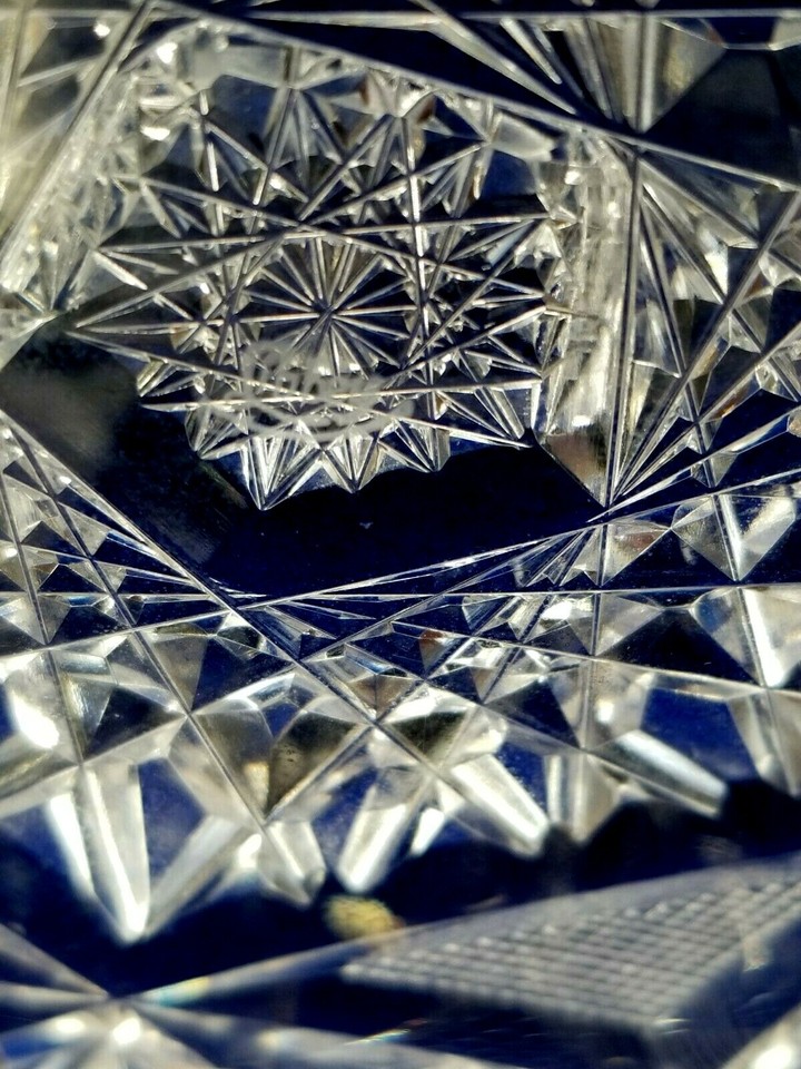 Antique APB AMERICAN BRILLIANT CUT Glass Berry Bowl "COLONNA" Signed ...