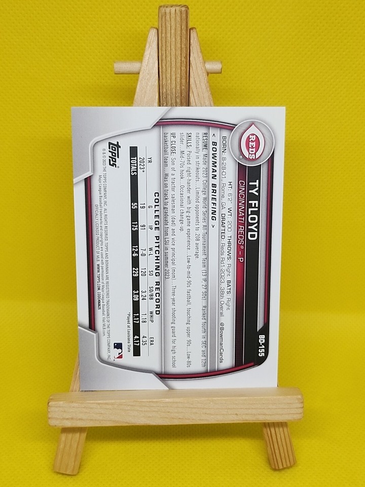 2023 Bowman Draft Ty Floyd Sky Blue 1st Prospect #'d 414/499 ...