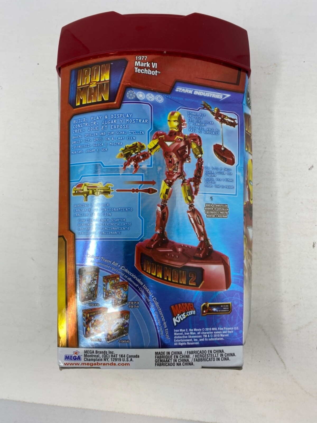 Mega Bloks Iron Man 2 Mark VI 55 Pcs 1977 Techbot Build & Display W ...