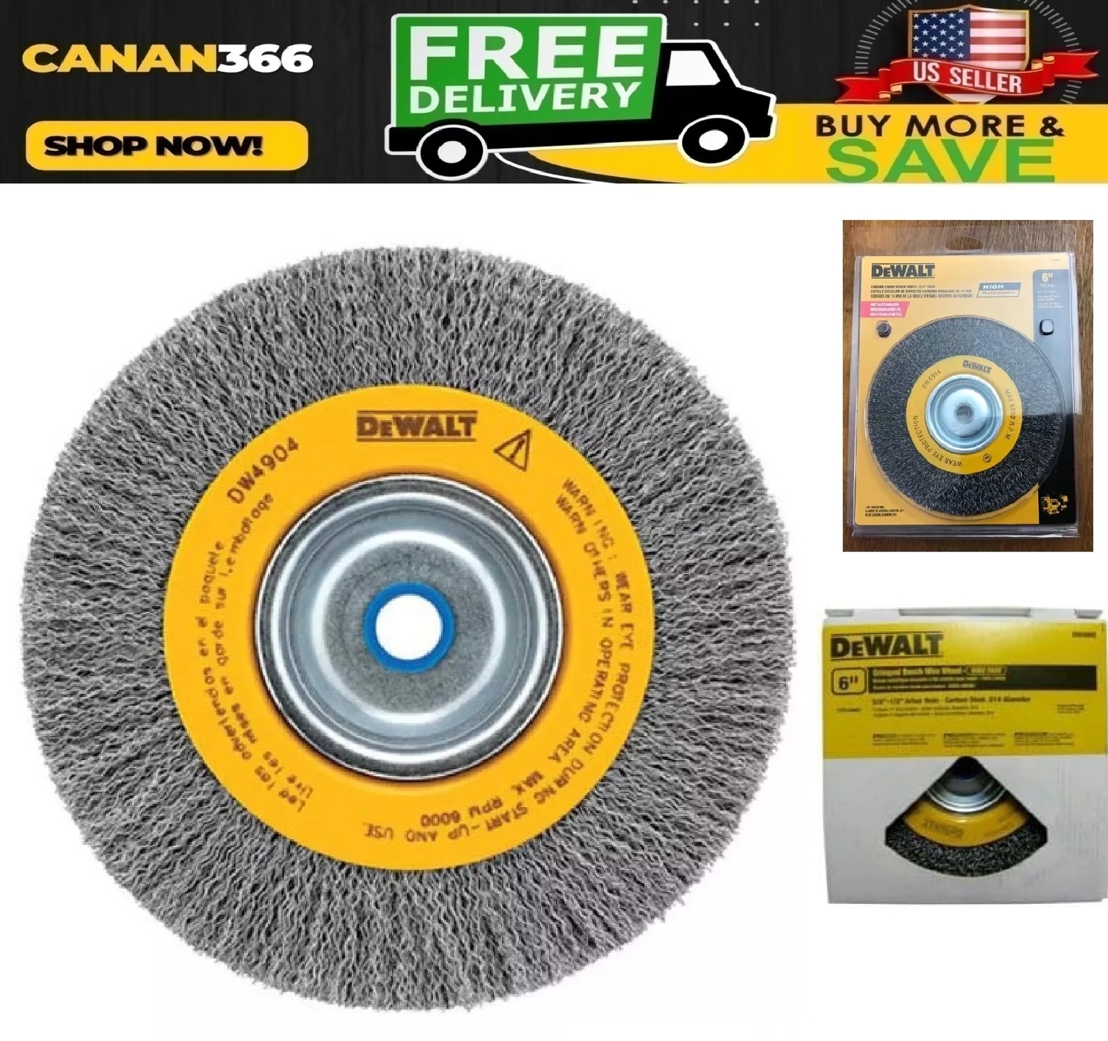 DEWALT 6 Inch Crimped Wire Wheel For Bench Grinder Premium Quality ...
