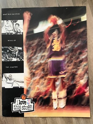 1996 NBA I Love This Stuff Double Sided Poster Malone Stockton Elliott ...