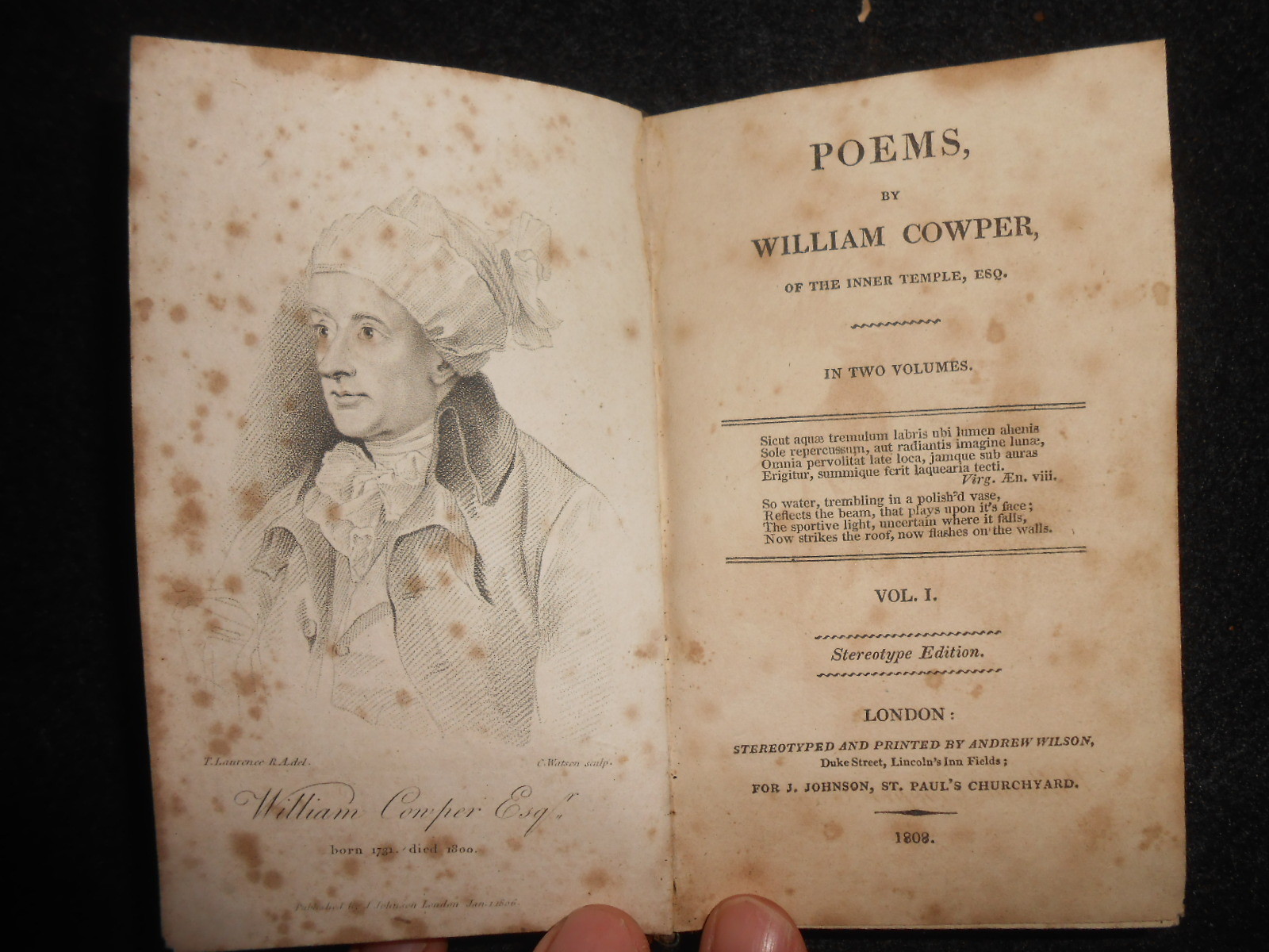 Poems by William Cowper of the Inner Temple - 1808 - Stereotype Edition ...