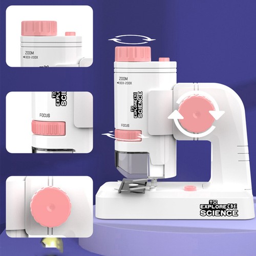 80-200X Portable Biological Science Microscope with Base Lab Handheld ...