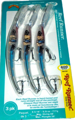 Reef Runner 800 Series Deep Diver Crankbaits (3-Pack-Pearl Ghost) | eBay