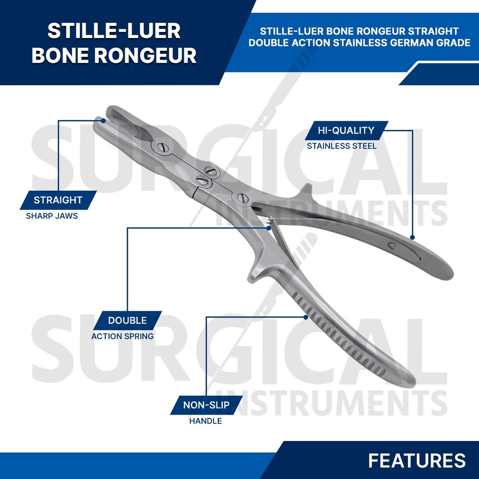 Stille-Luer Bone Rongeur 8.75" Straight Double Action Orthopedic German ...