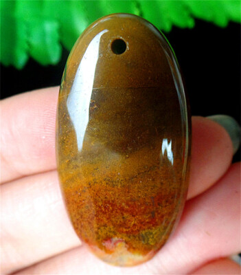 41x22x6mm Natural Tiger Stripes Red Jasper Reiki Oval Pendant Bead ...