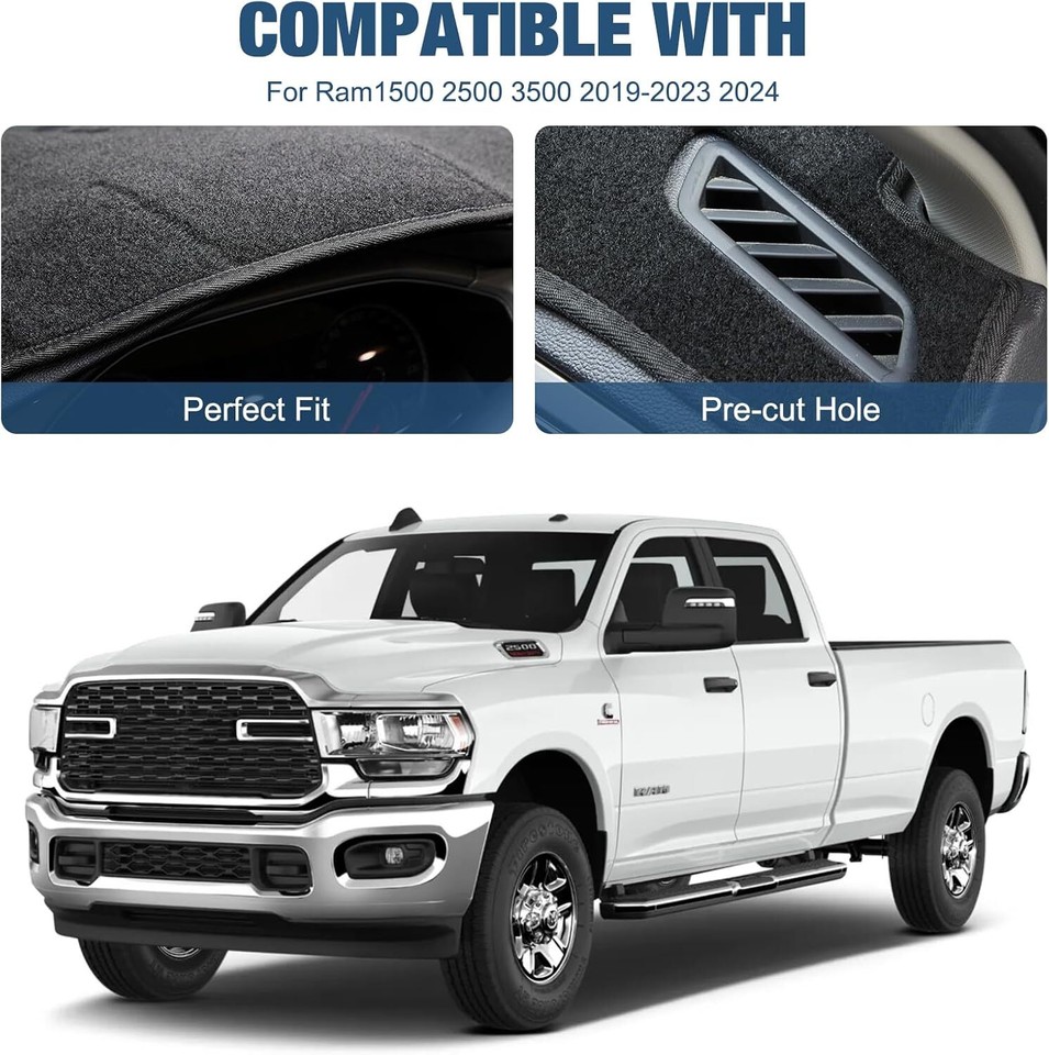 Custom For 2019-2025 Dodge Ram 1500 2500 3500 Non-slip Dash Cover ...