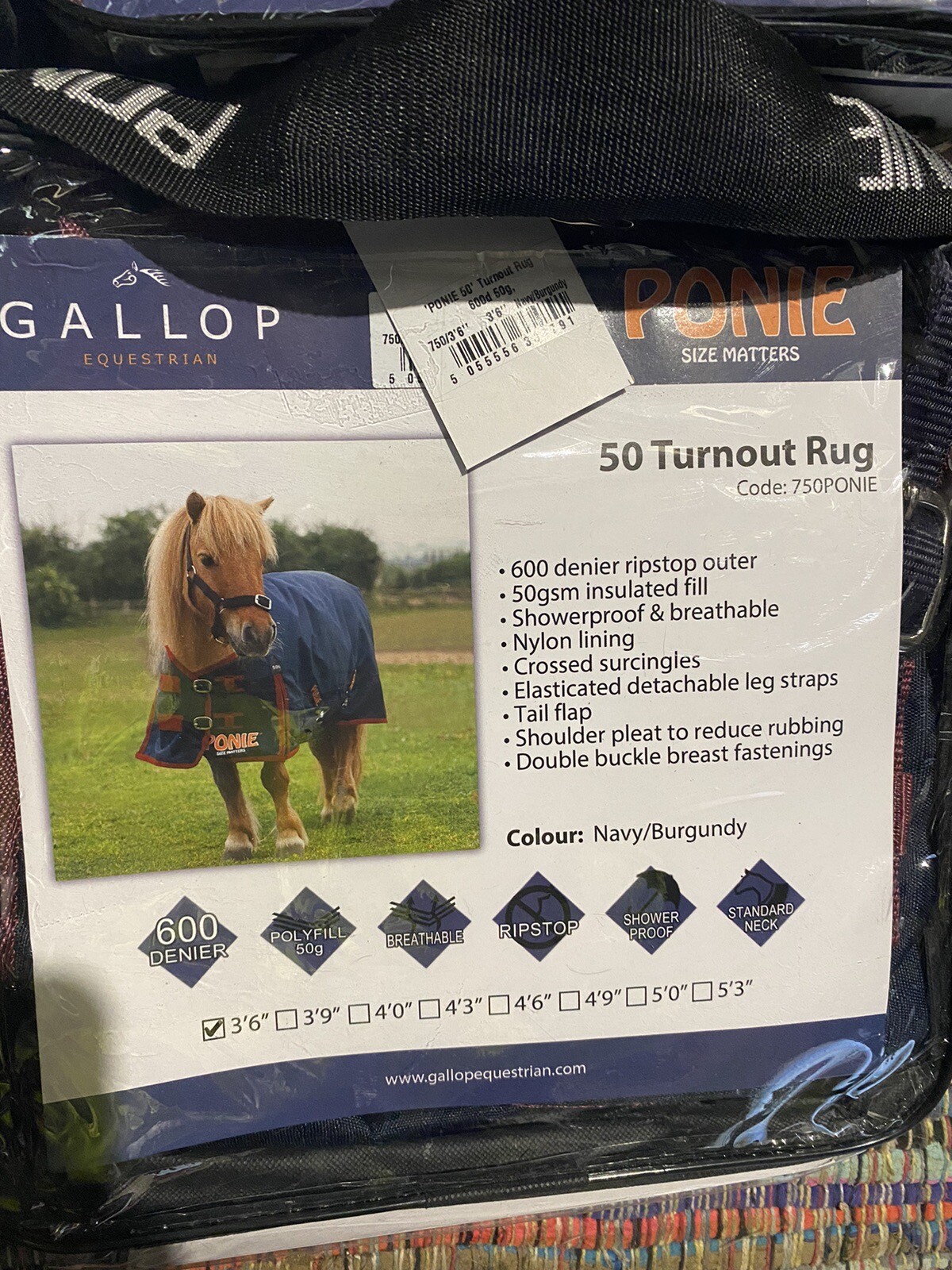 50g FILL Turnout Rug | Gallop Pony Lightweight WATERPROOF Brand New ...