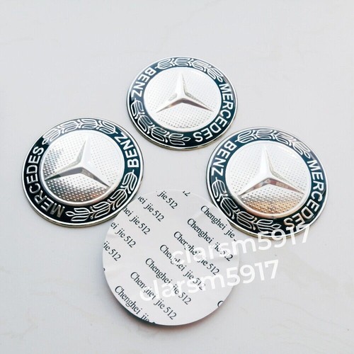 A Set of 4 Black 65mm Wreath Wheel Center Cap Stickers Decals For ...