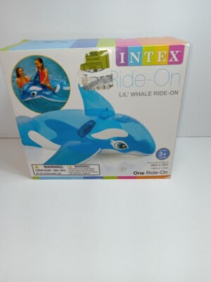 Intex Inflatable Blue Lil Whale Ride On, 60"x45", for Ages 3, Pool ...