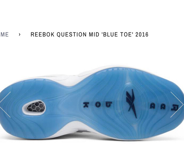 Reebok Question Mid 'Blue Toe' Allen Iverson Men's Basketball Shoes Sz ...