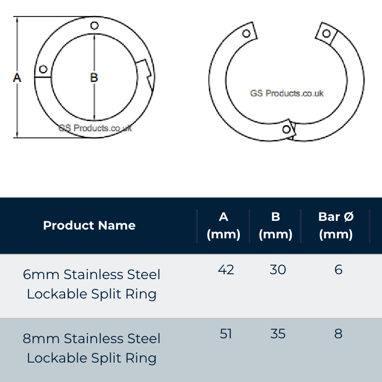 Stainless Steel Lockable Split Round Rings 6mm 8mm | UK STOCK | eBay UK