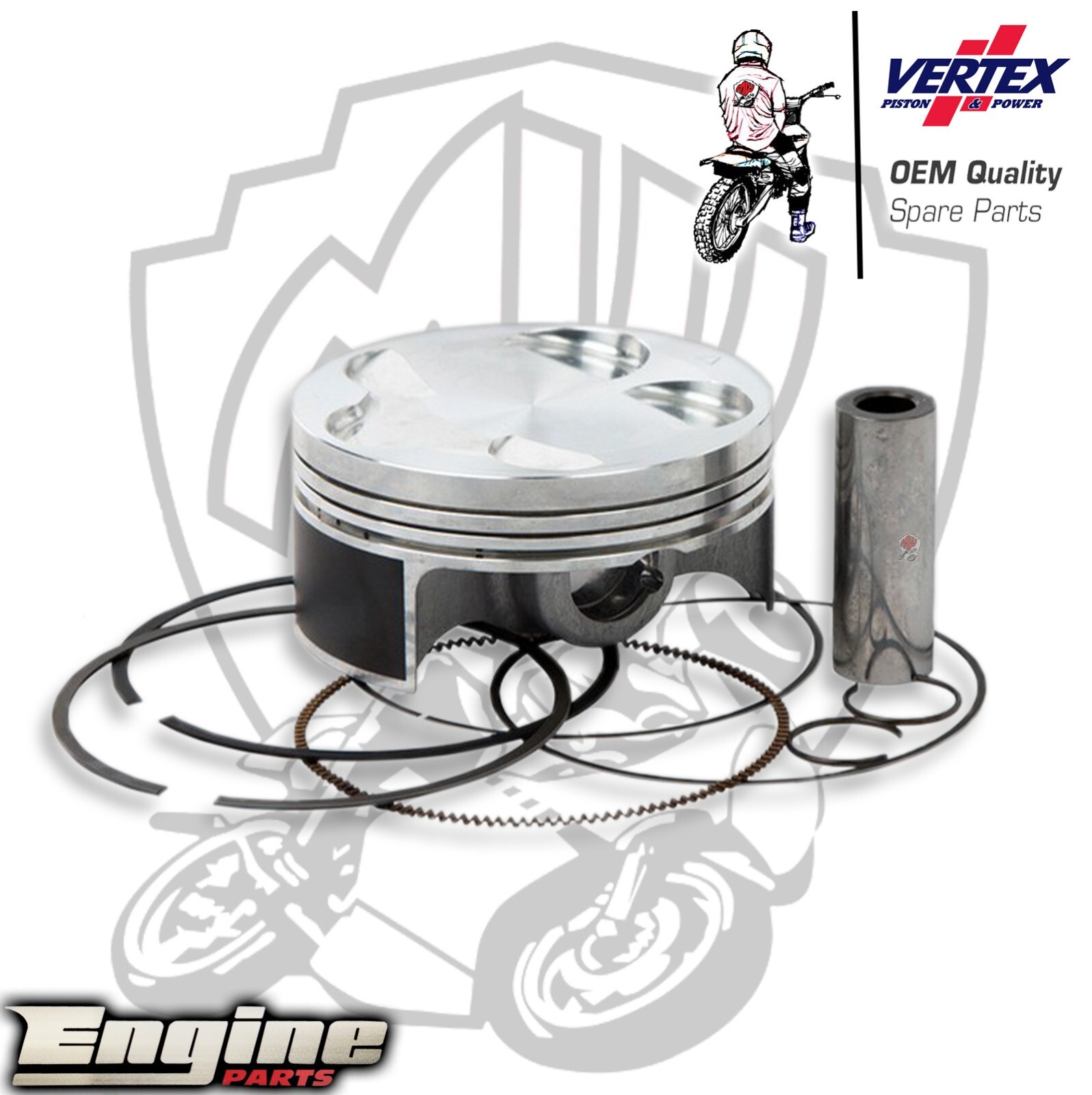Piston Complet Vertex YAMAHA WARRIOR-RAPTOR 350 Stroker 1987-09 Mm 83 ...