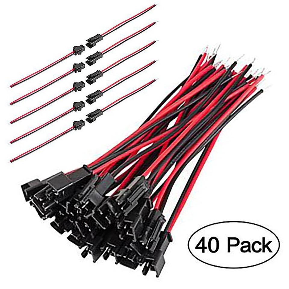 For JST SM Connector 2 Pin Male to Female Wire Connector Adapter 20 ...