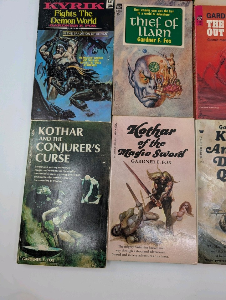 Gardner F. Fox Sci Fi Book Lot Of 10 Paperback Kothar Barbarian Kyrik ...
