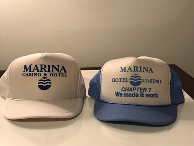 Two Marina Hotel & Casino Mesh Foam Trucker Snapback Hats Caps Nissin ...