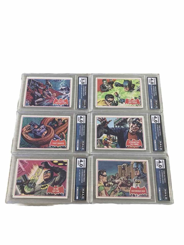 Batman Cards Red Bat 1966 A Series, Joker Puzzle Backs Halo 😇 Grade ...