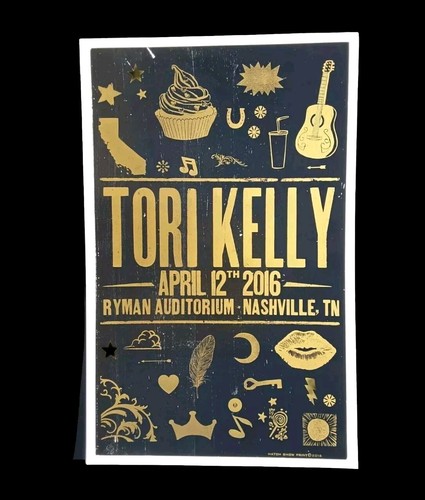 TORI KELLY Hatch Show Print RYMAN Nashville 2016 Concert Poster | eBay