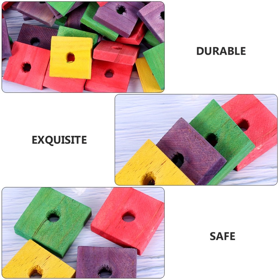 50 Pcs Wooden Chew Toys Pet Bird Parrot Chewing Tearing Blocks Foraging ...