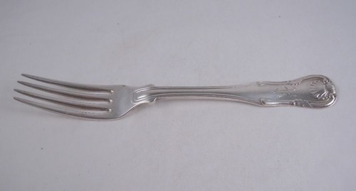 KIRK 11 OZ COIN SILVER KING PATTERN YOUTH TEA FORK NOT STERLING ANTIQUE ...