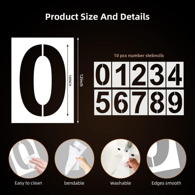 12 Inch Large Number Stencils Reusable Large Number Stencils Plastic ...
