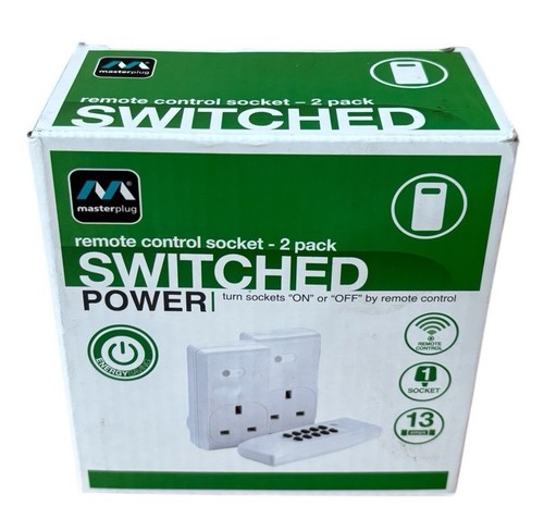 Masterplug 13A Remote Control Socket - Pack of 2. Turns Sockets on/off ...
