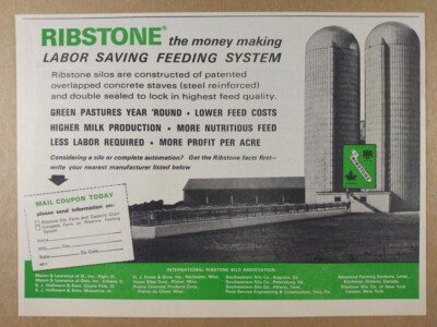 1966 Ribstone Farm Silos vintage print Ad | eBay