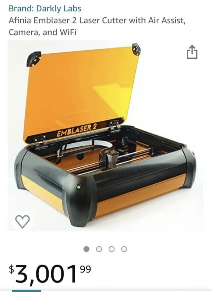 EMBLASER 2 LASER CUT ENGRAVE W/AIR CAMERA WIFI WAS $3000 NOW $1779.00 ...