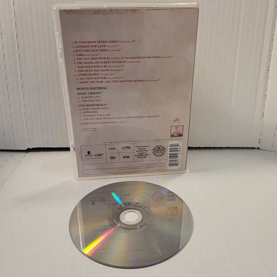 Todd Snider - The Devil You Know DVD All Region 602517239470 | eBay